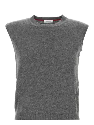 FERRAGAMO Salvatore Ferragamo Women Grey Stretch Cashmere Blend Vest Gray