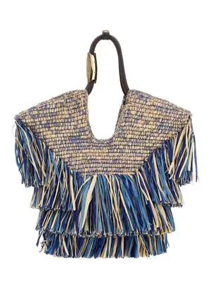 Zimmermann Raffia Small Goldentime Shopping Bag - Blue