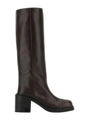 Miu Miu Leather Boots - Brown
