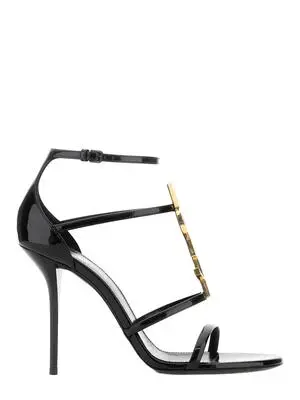 Saint Laurent Leather Cassandra Sandals - Black