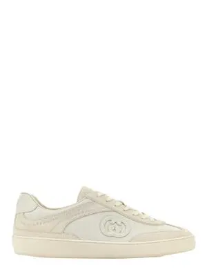Gucci Suede And Fabric Sneakers - White