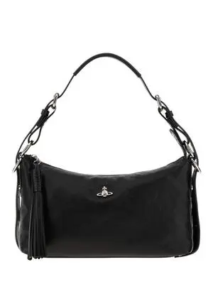 VIVIENNE WESTWOOD Leather Emma Shoulder Bag - Black