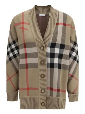 Burberry BURBERRY Check Archive Wool Sweater Cream