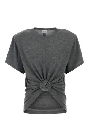 Magda Butrym MAGDA BUTRYM Wool T-Shirt Gray