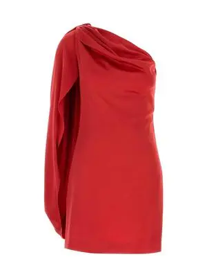 Stella McCartney Satin One-shoulder Mini Dress - Red