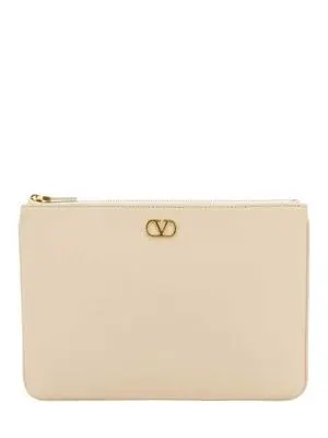 Valentino Garavani Ivory Leather Pouch - White