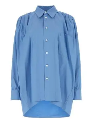 Bottega Veneta Light Cotton Blend Oversize Shirt - Blue