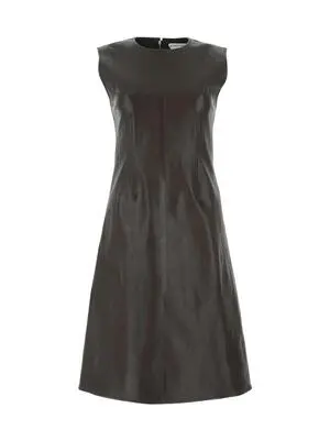 Bottega Veneta Nappa Leather Dress - Brown
