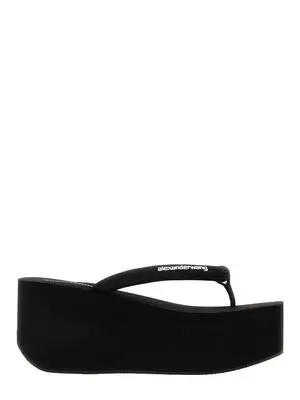 Alexander Wang Fabric Jenna Thong Slippers - Black
