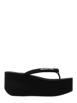 Alexander Wang Fabric Jenna Thong Slippers - Black
