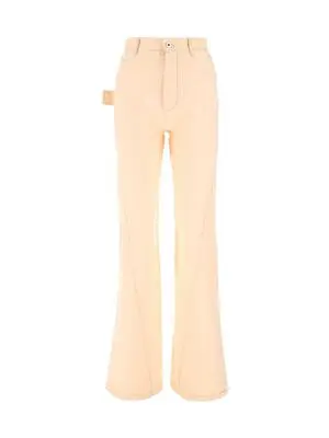 Bottega Veneta Peach Cotton Wide Leg Pant - Orange