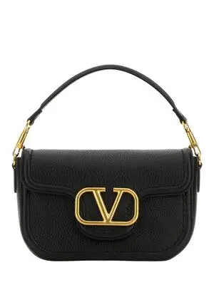 Valentino Garavani Leather Alltime Shoulder Bag - Black