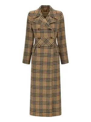 Valentino Garavani Houndstooth Wool Coat - Brown