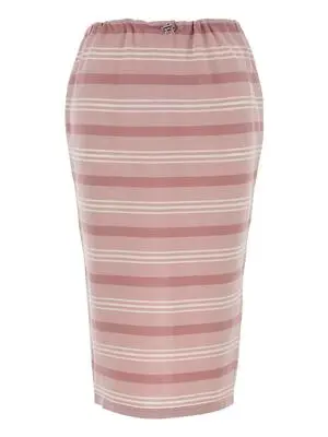 Prada Embroidered Piquet Skirt - Multicolor