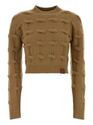 Stella McCartney STELLA MCCARTNEY Wool Cropped Sweater Brown