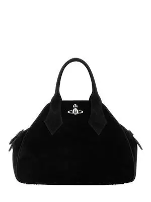 VIVIENNE WESTWOOD Suede Medium Yasmine Handbag - Black