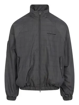 Balenciaga Checkered Tracksuit Jacket - Gray