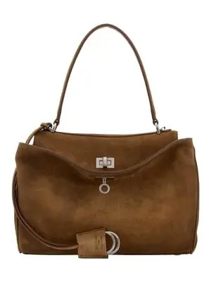 Balenciaga Suede Rodeo Handbag - Brown