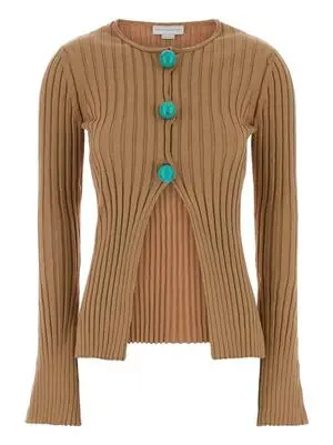 Stella McCartney Camel Cotton Cardigan - Brown
