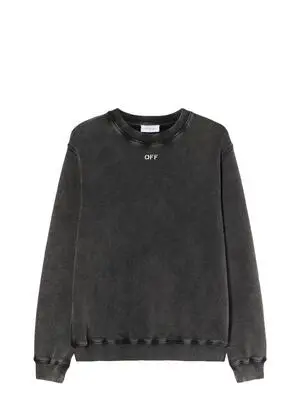 Off-White OFF-WHITE Check Flan Arrow Logo Sweatshirt Gray