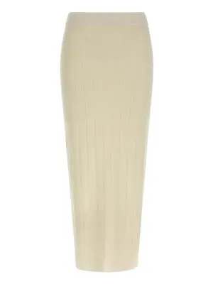 Max Mara MAX MARA Sante' Cashmere Midi Skirt White