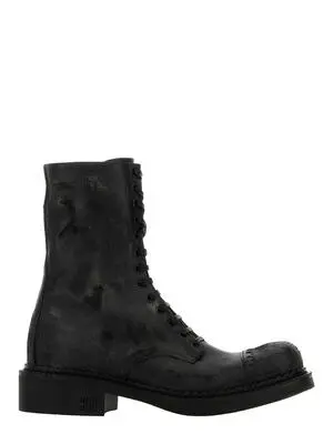 Miu Miu Leather Ankle Boots - Black