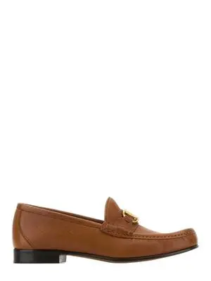 Valentino Garavani VALENTINO GARAVANI Leather VLogo Loafers Brown