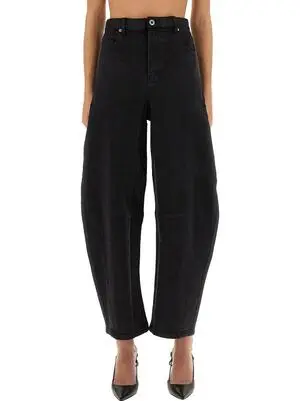 SELF-PORTRAIT Barrel Leg Jeans - Black
