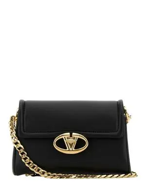 Valentino Garavani Leather Vlogo Shoulder Bag - Black