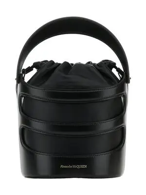 Alexander McQueen Leather The Rise Bucket Bag - Black