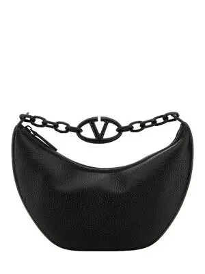 Valentino Garavani Leather Hobo Bag - Black