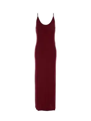 Saint Laurent Burgundy Jersey Dress - Red