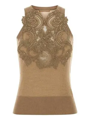 ERMANO SCERVINO Ermanno Scervino Virgin Wool Vest - Brown