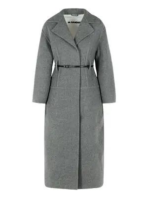 JIL SANDER Grey Virgin Wool Coat - Gray