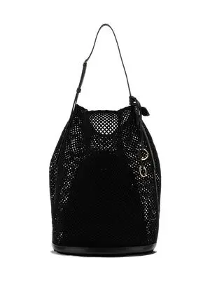 Alaïa Mesh Large Hip Bucket Bag - Black