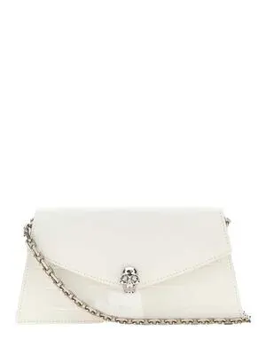 Alexander McQueen Leather Mini Skull Crossbody Bag - White