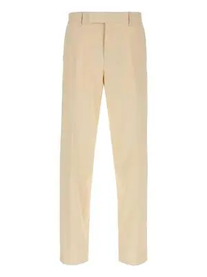 Fendi Cream Gabardine Tailored Trousers - Yellow