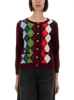 GANNI GANNI Jacquard Cashmere Cardigan Multicolor