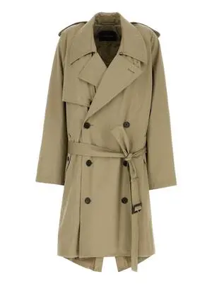 Balenciaga Gabardine Trench Coat - Green
