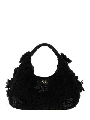 GANNI Crochet Handbag - Black