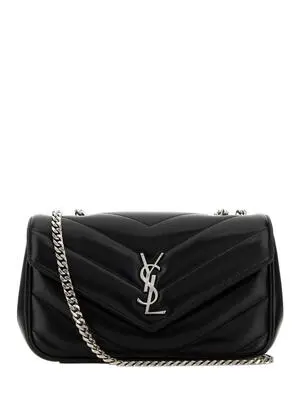 Saint Laurent Leather Small Loulou Shoulder Bag - Black