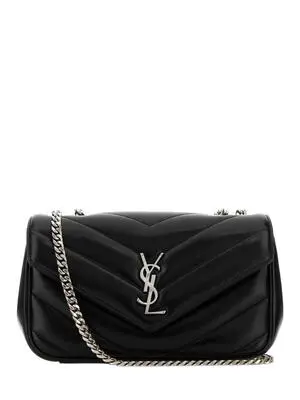 Saint Laurent Leather Small Loulou Shoulder Bag - Black