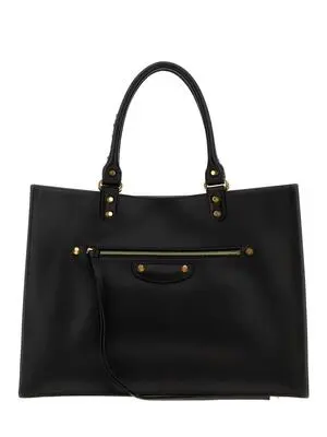Balenciaga Leather Large Le City Sleek Handbag - Black