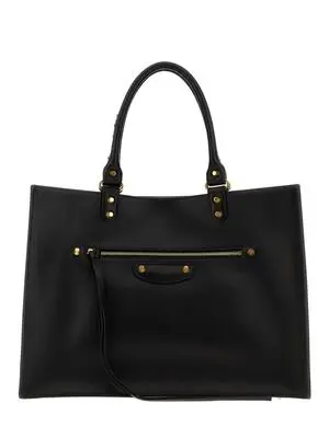 Balenciaga Leather Large Le City Sleek Handbag - Black
