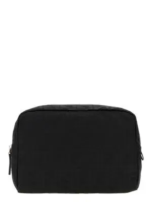 Fendi Embroidered Fabric Medium Beauty Case - Black