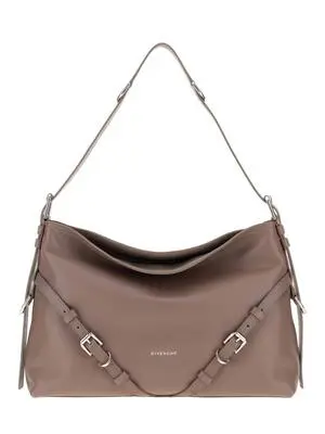 Givenchy Leather Medium Voyou Shoulder Bag - Gray