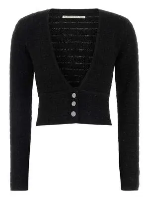 Alessandra Rich Boucle Cardigan - Black