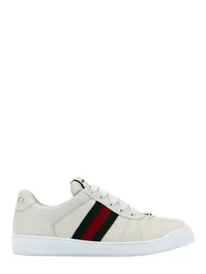 Gucci Leather Screener Sneakers - White