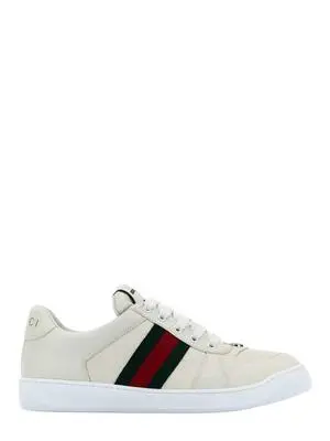 Gucci Leather Screener Sneakers - White