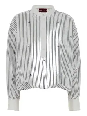 Gucci Embroidered Poplin Shirt - Multicolor